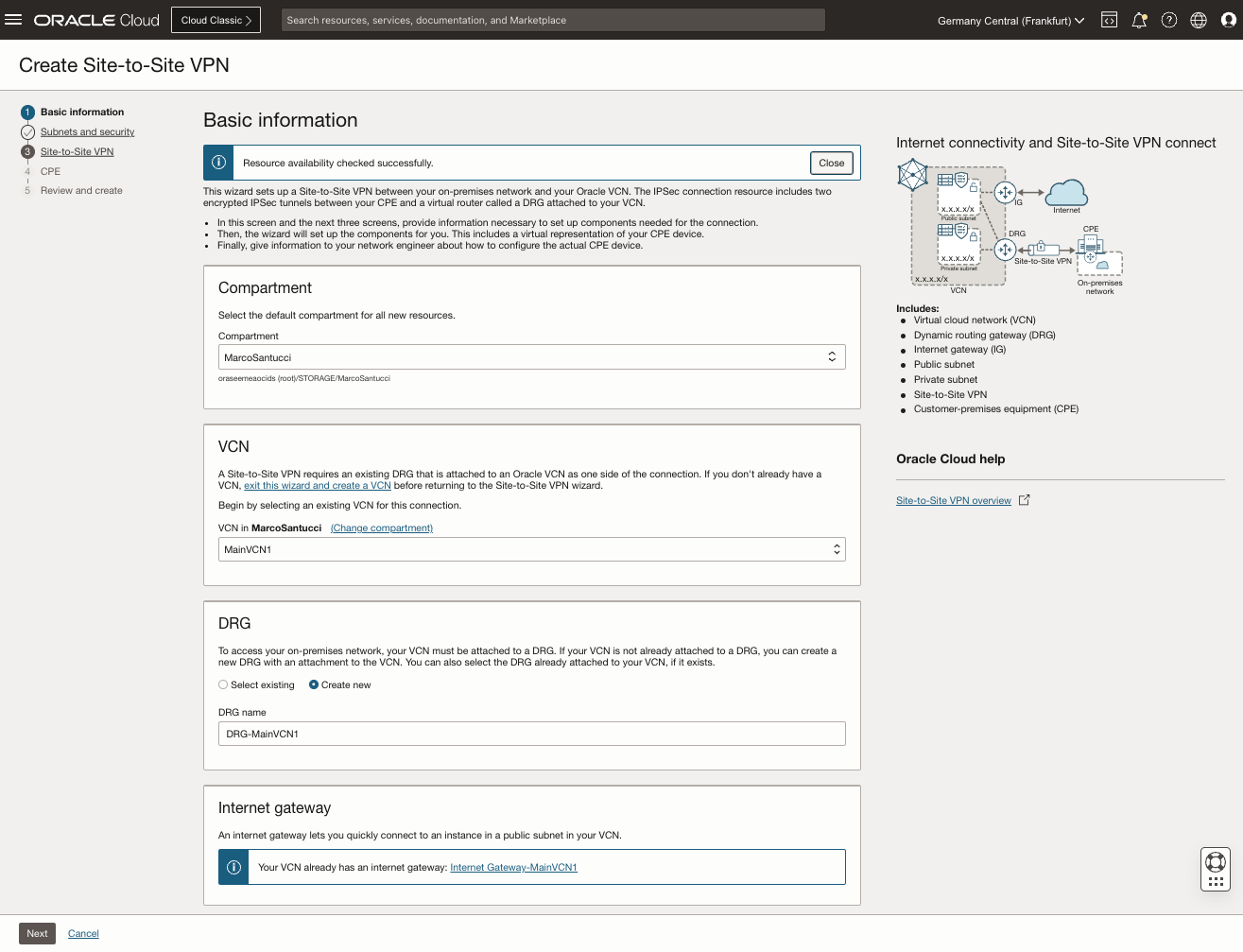How to establish an IPSEC Site2Site VPN to OCI Oracle Infrastructure ...