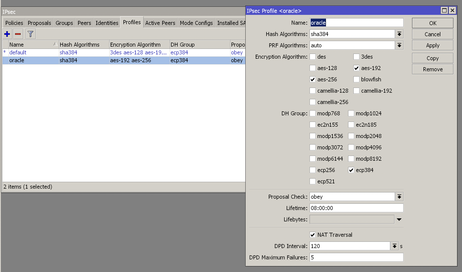 How to establish an IPSEC Site2Site VPN to OCI Oracle Infrastructure with Mikrotik routers ...